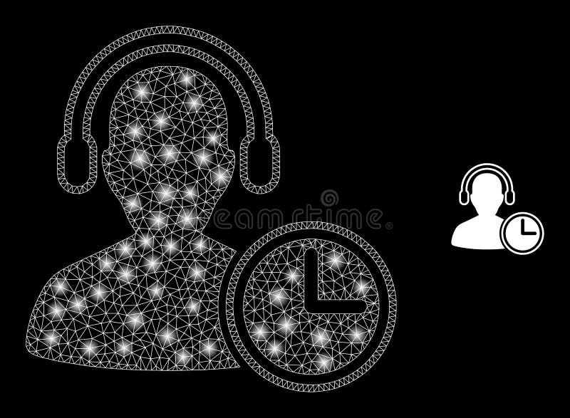 Vector Mesh Net Operator Time with Glare Constellation Flashes Stock ...