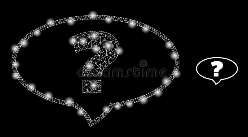 Vector Mesh Web Question Banner with Light Wire Frame Spots Stock ...