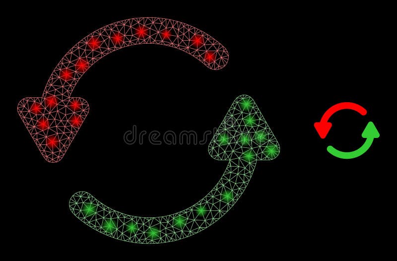 Vector Mesh Net Refresh Arrows with Shiny Constellation Spots Stock ...