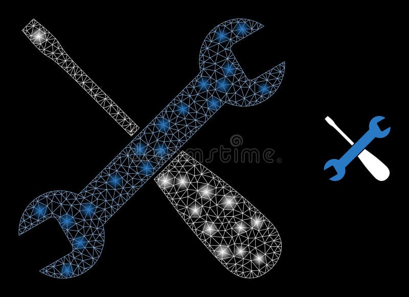Vector Mesh Net Repair Tools with Glitter Constellation Dots Stock ...