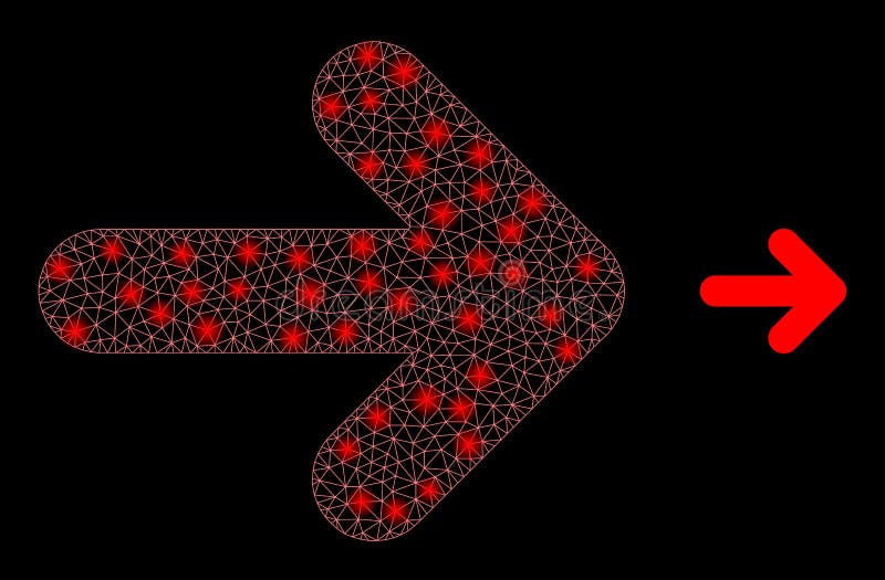 Vector Mesh Net Right Direction Arrow with Glitter Network Stars Stock ...