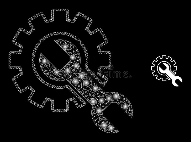 Vector Mesh Web Setup Tools with Glare Carcass Stars Stock Vector ...