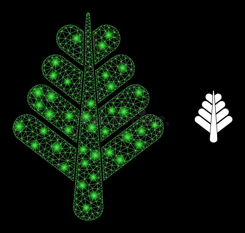 Vector Mesh Net Tree Plant with Majestic Network Spots Stock Vector ...