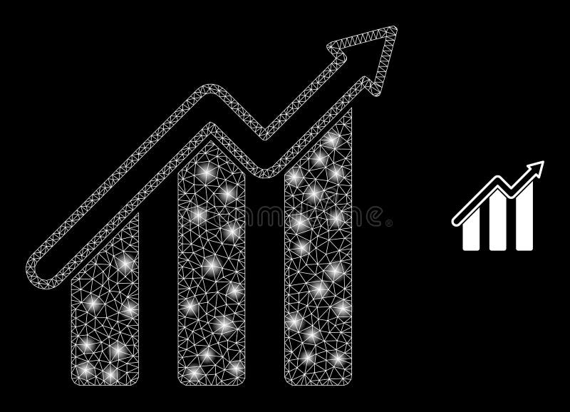 Vector Mesh Net Trend Chart with Light Network Flashes Stock Vector ...