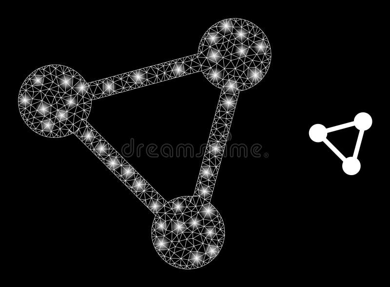 Vector Mesh Net Triangle Mesh with Magic Network Spots Stock Vector ...