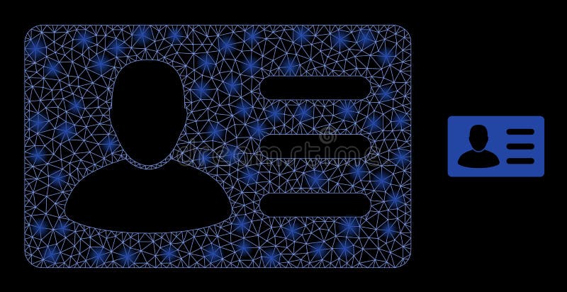 Vector Mesh Web User Account Card with Majestic Wire Frame Spots Stock ...