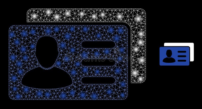 Vector Mesh Web User Account Cards with Majestic Wire Frame Spots Stock ...