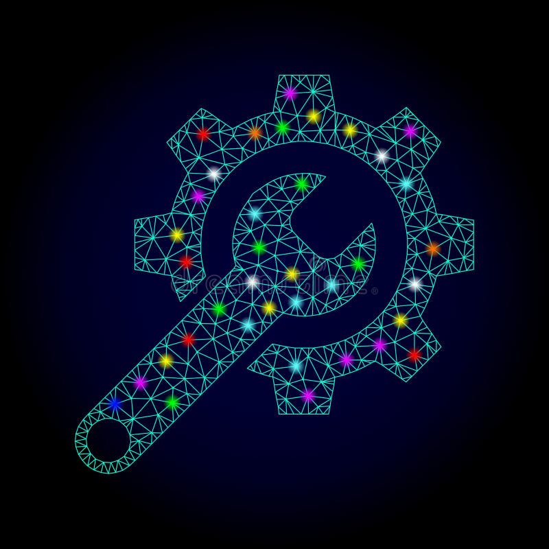 Vector 2D Mesh Repair Tools with Light Spots for Chistmas Stock Vector ...