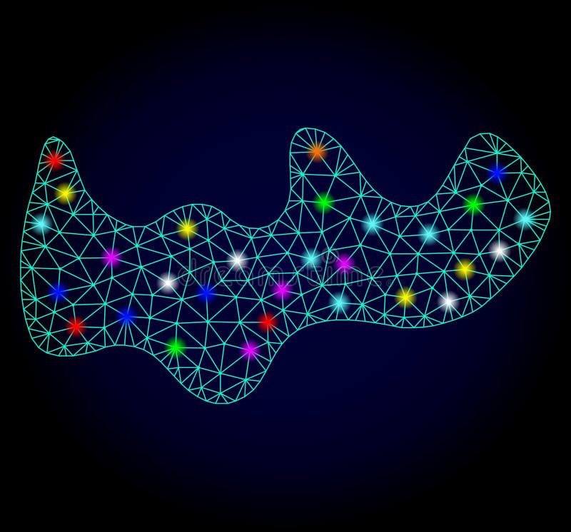 Vector Network Mesh Spot with Glare Spots for New Year Stock Vector ...