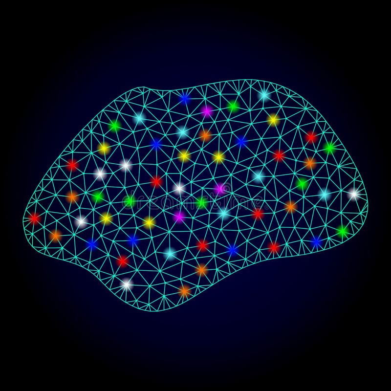 Vector Carcass Mesh Spot Simple with Glowing Spots for New Year Stock ...