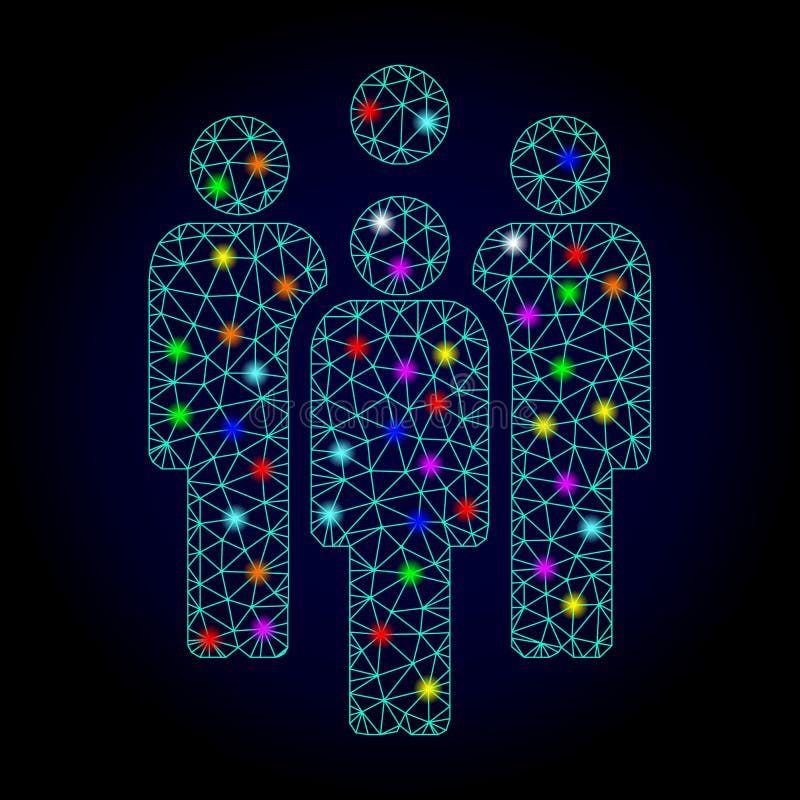 Vector Network Mesh Staff with Glowing Spots for New Year Stock Vector ...