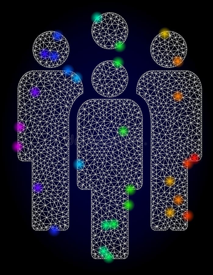 Vector 2D Mesh Staff With Spectrum Colored Glowing Spots Stock Vector ...