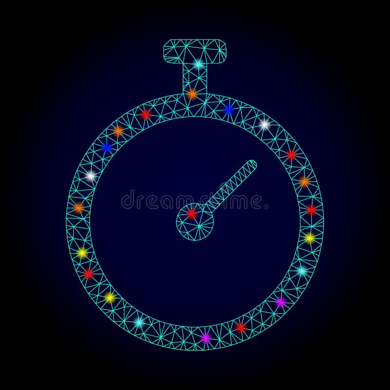 Vector Network Mesh Time Tracker with Light Spots for Chistmas Stock ...