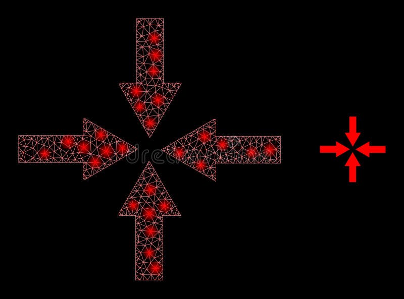 Vector Mesh Web Collapse Arrows with Glitter Carcass Flashes Stock ...