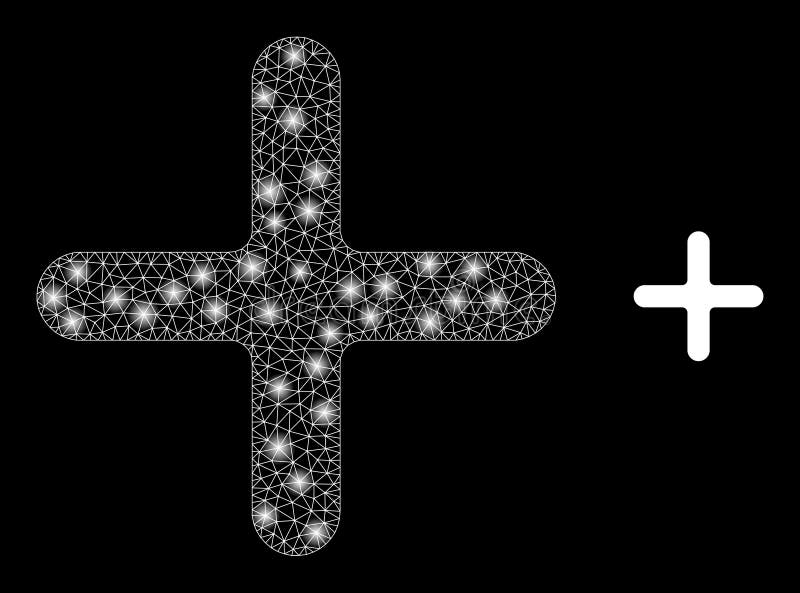 Vector Mesh Net Cross with Glowing Carcass Dots Stock Vector ...