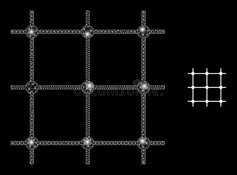 Vector Mesh Net Grid with Majestic Carcass Dots Stock Vector ...