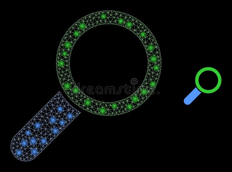 Vector Mesh Web Magnifier Tool with Bright Constellation Flares Stock ... Vector Mesh Web Magnifier Tool with Bright Constellation Flares Stock ...