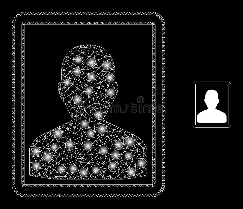 Vector Mesh Net Person Portrait with Glowing Network Stars Stock Vector ...