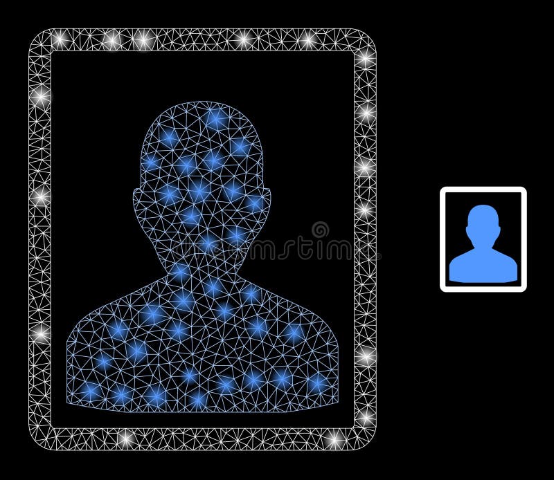 Vector Mesh Net Person Portrait with Majestic Network Spots Stock ...