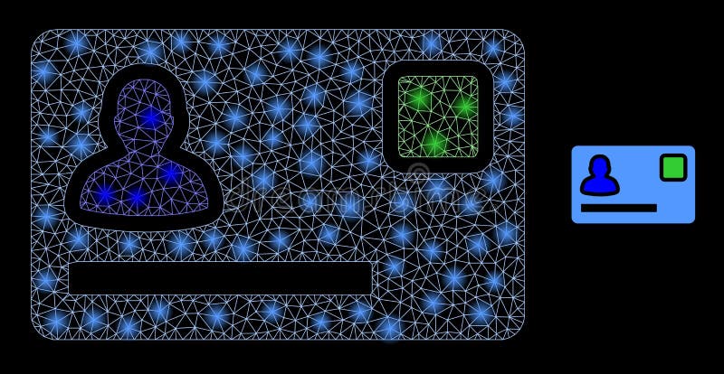 Vector Mesh Net Personal Credit Card with Light Carcass Flares Stock ...