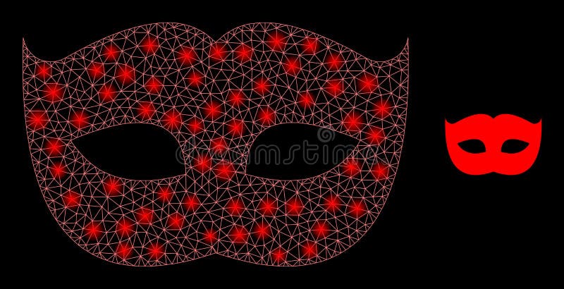 Vector Mesh Web Private Mask with Bright Wire Frame Stars Stock Vector ...