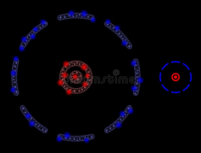 Vector Mesh Web Round Perimeter with Shiny Carcass Flares Stock Vector ...