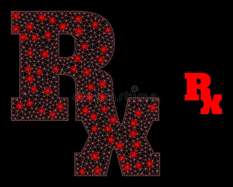 Vector Mesh Net Rx Symbol with Illumitated Network Flares Stock Vector ...