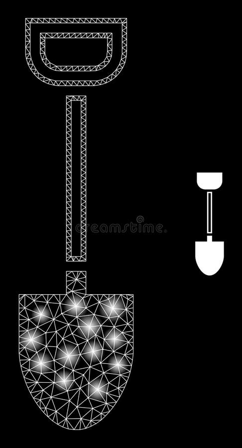 Vector Mesh Net Shovel with Glitter Wire Frame Spots Stock Vector ...