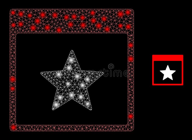 Vector Mesh Web Star Calendar Page with Glitter Constellation Flashes ...