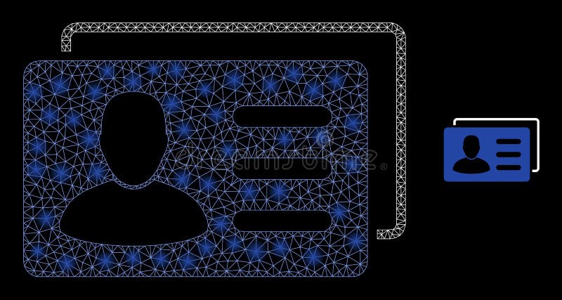 Vector Mesh Web User Account Cards with Glowing Wire Frame Stars Stock ...