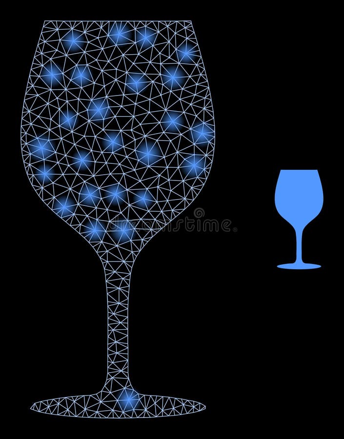 Vector Mesh Net Wine Glass with Majestic Carcass Spots Stock Vector ...