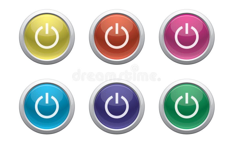 Glossy power button stock vector. Illustration of orange - 6920255