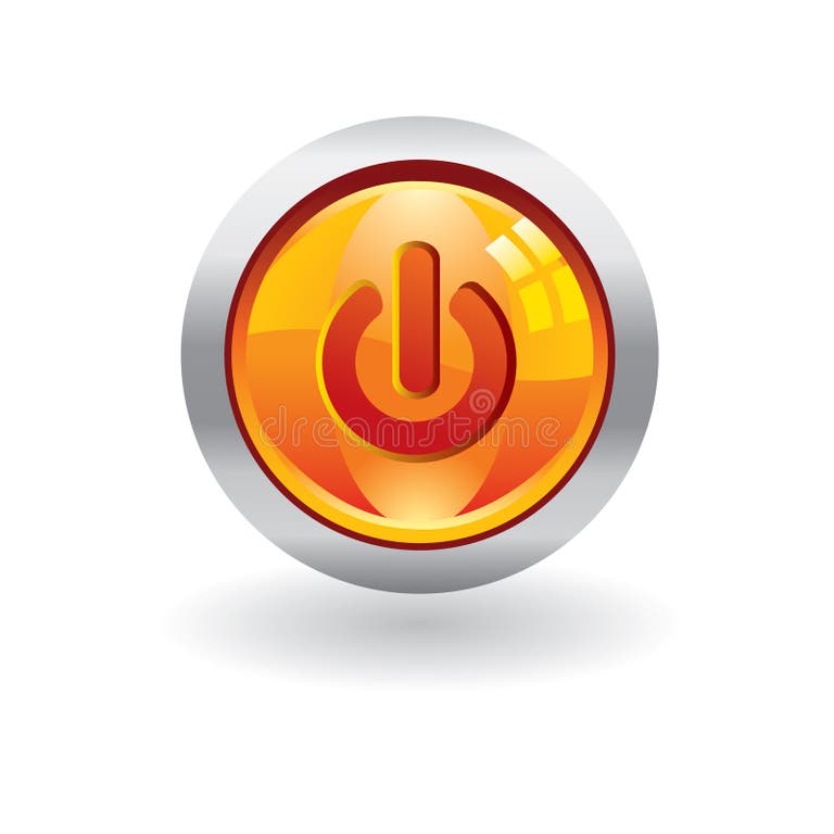 Glossy power button stock vector. Illustration of circle - 7008982