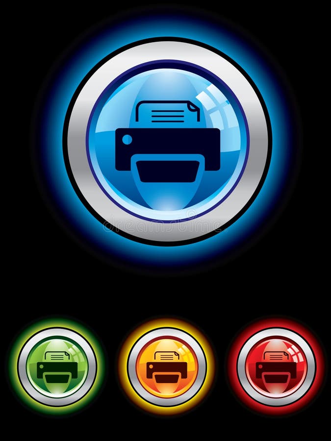 Printer button set stock illustration. Illustration of folio - 19302765