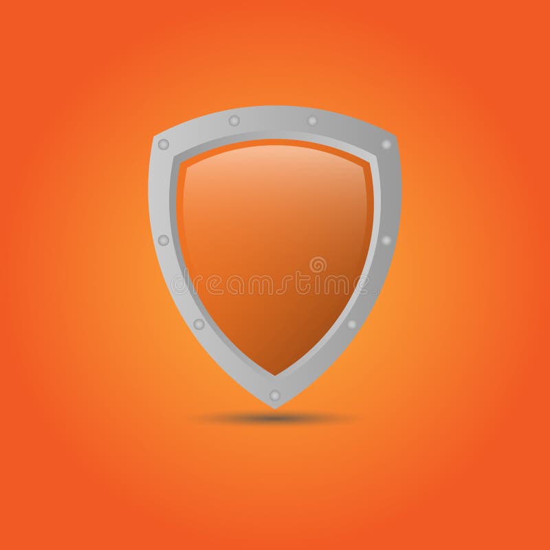 Orange Protection Shield Concept, Vector Illustration Stock Vector ...