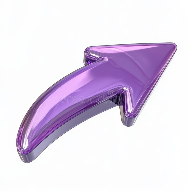 A Glossy Purple Arrow Pointing Right, Symbolizing Direction or ...
