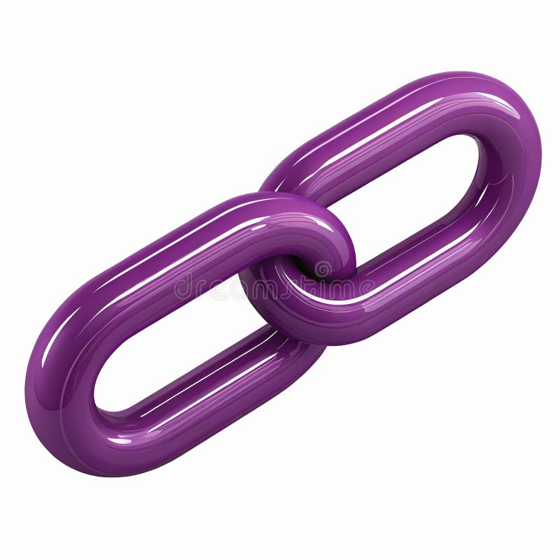 Glossy Purple Chain Link 3D Illustration with Transparent Background ...