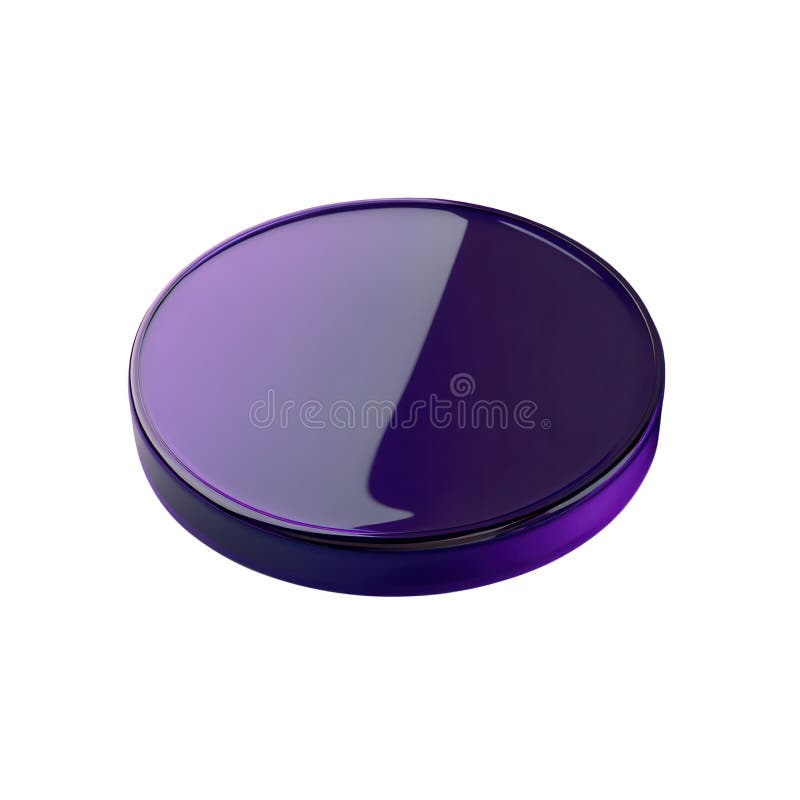 Glossy Purple Circle Button Isolated on Transparent Background Stock ...