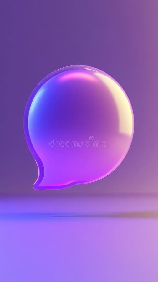 Glossy Purple Speech Bubble on Gradient Background, Abstract ...