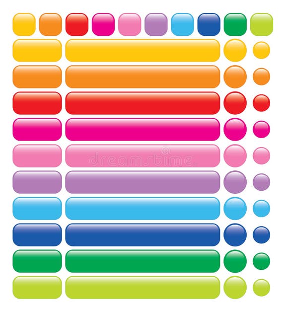 Glossy rainbow web buttons stock vector. Illustration of artistic - 2963590