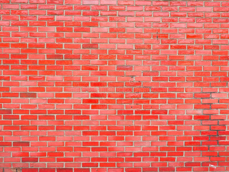 Glossy Red Brick Wall stock photo. Image of building - 31375510