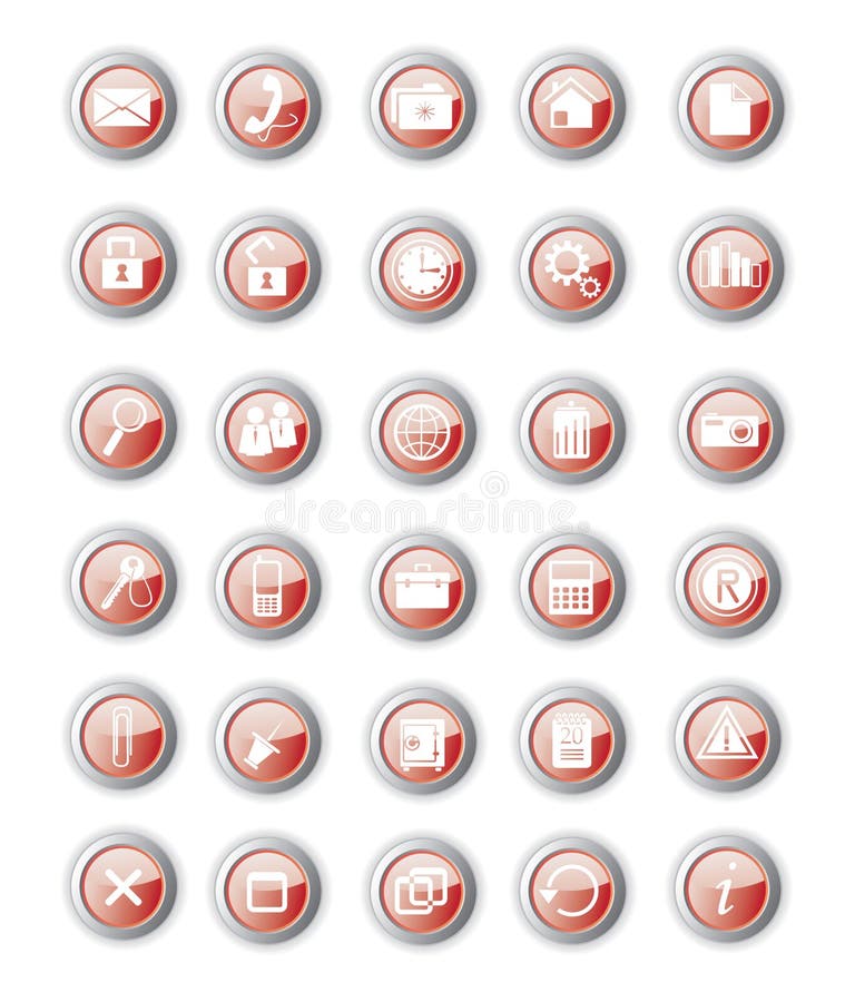 30 Web Buttons or Icons, Applications Stock Illustration - Illustration ...