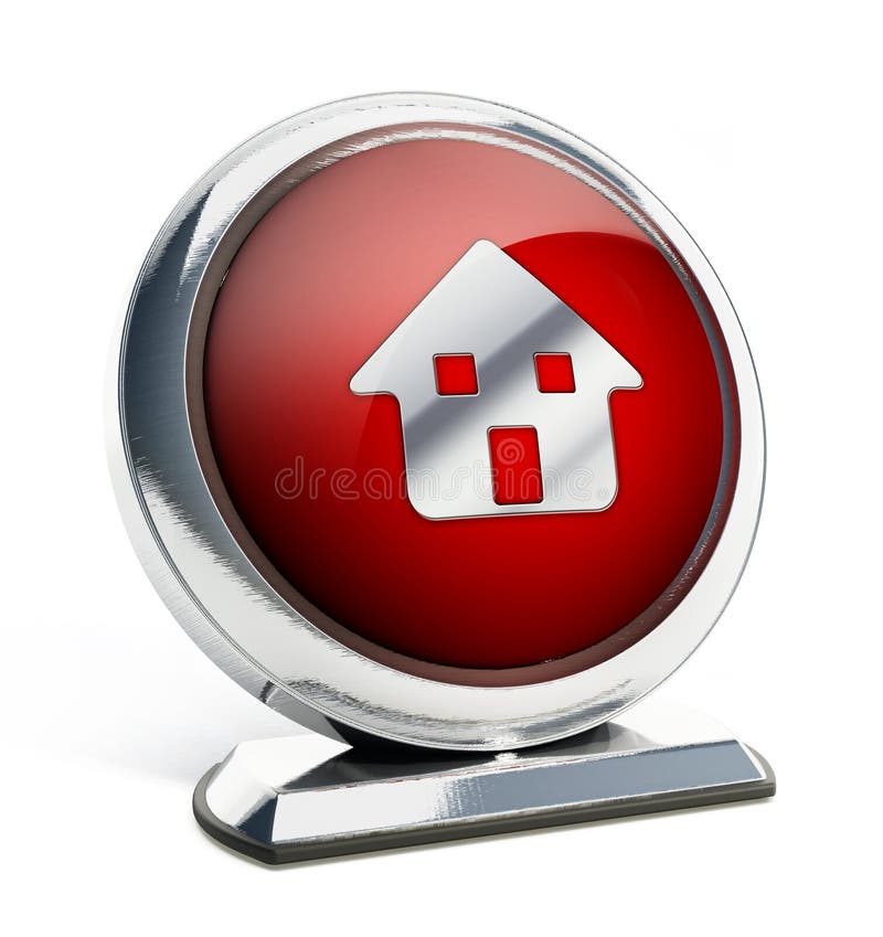 Glossy button - house stock vector. Illustration of element - 10057838