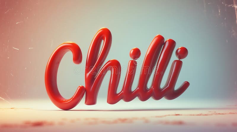 Glossy Red Chilli Typography with a Colorful Design in a Creative ...