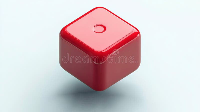 A Glossy Red Cube with a Rounded Top Appears To Float Against a Pale ...
