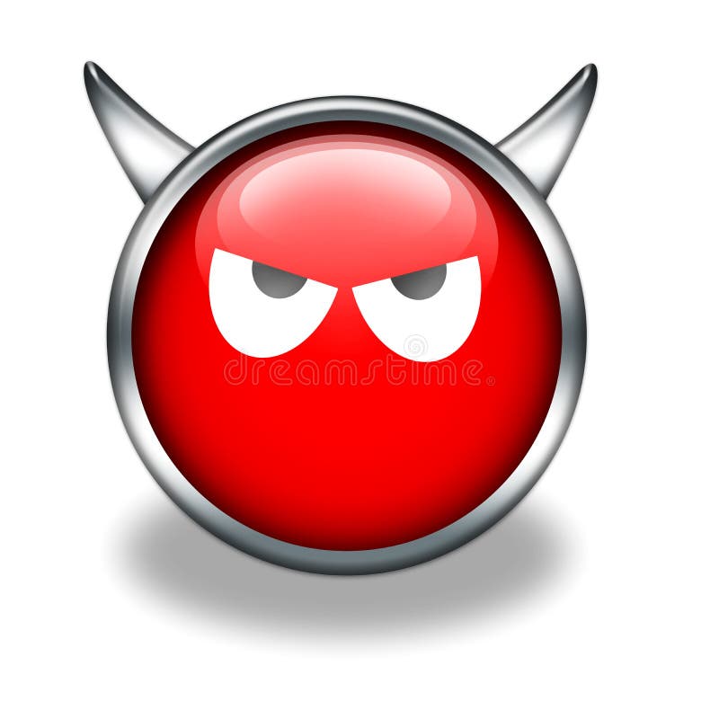 Glossy red devil icon stock illustration. Illustration of - 20083134