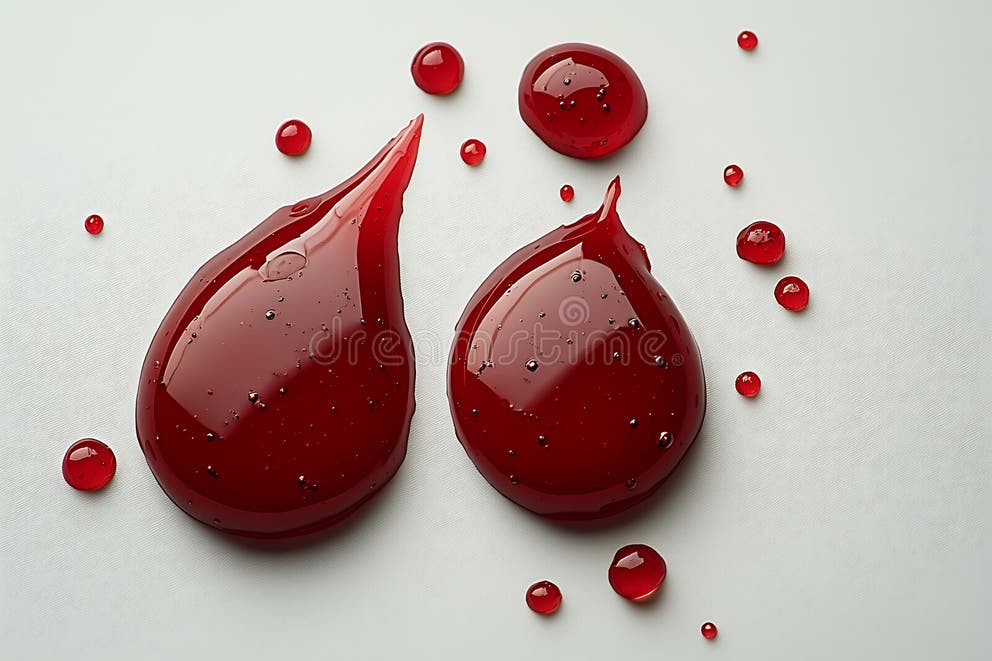 Glossy Red Jam Drops on White Surface Food Styling Presentation Stock ...