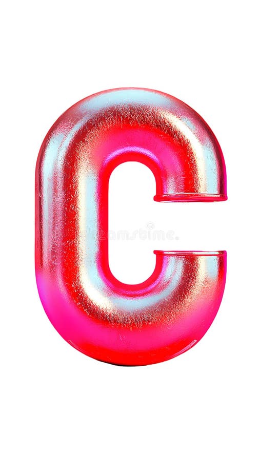 Glossy Red Letter C on a White Background Stock Illustration ...