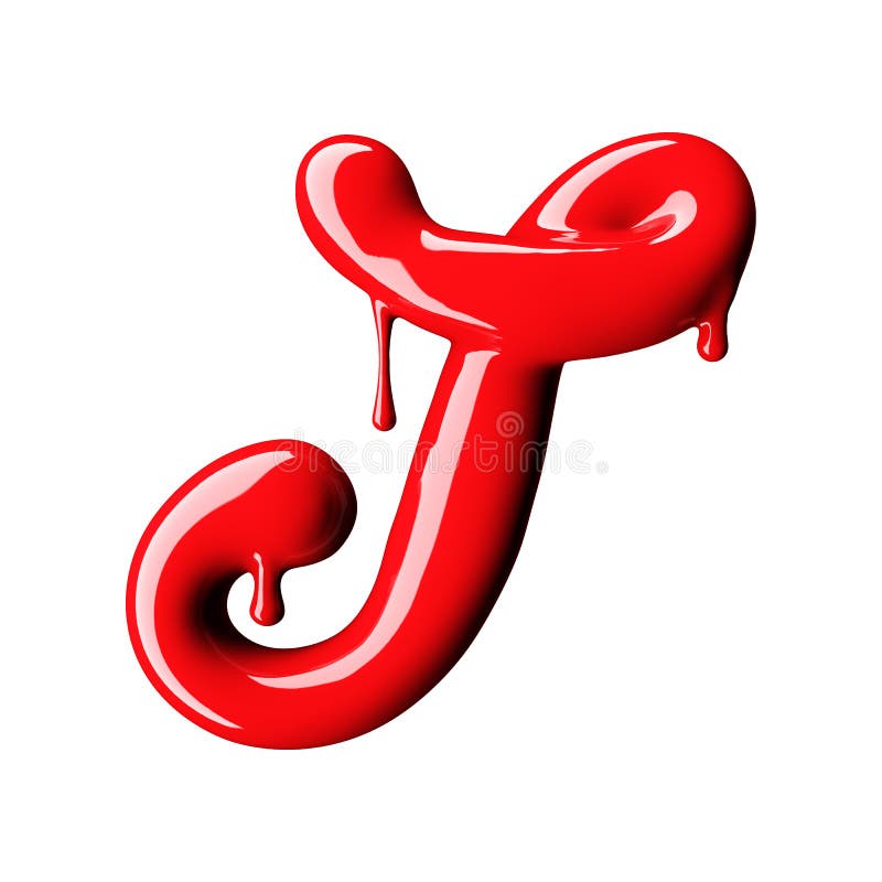 Leaky Red Alphabet Isolated on White Background. Handwritten Cursive ...