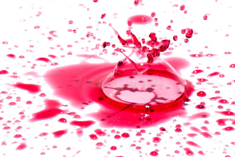 Glossy Red Liquid Droplets (splatters) Isolated on White Stock Image ...